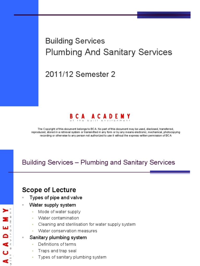 Building Svs - Plumbing and Sanitary Services | PDF | Sanitary Sewer ...