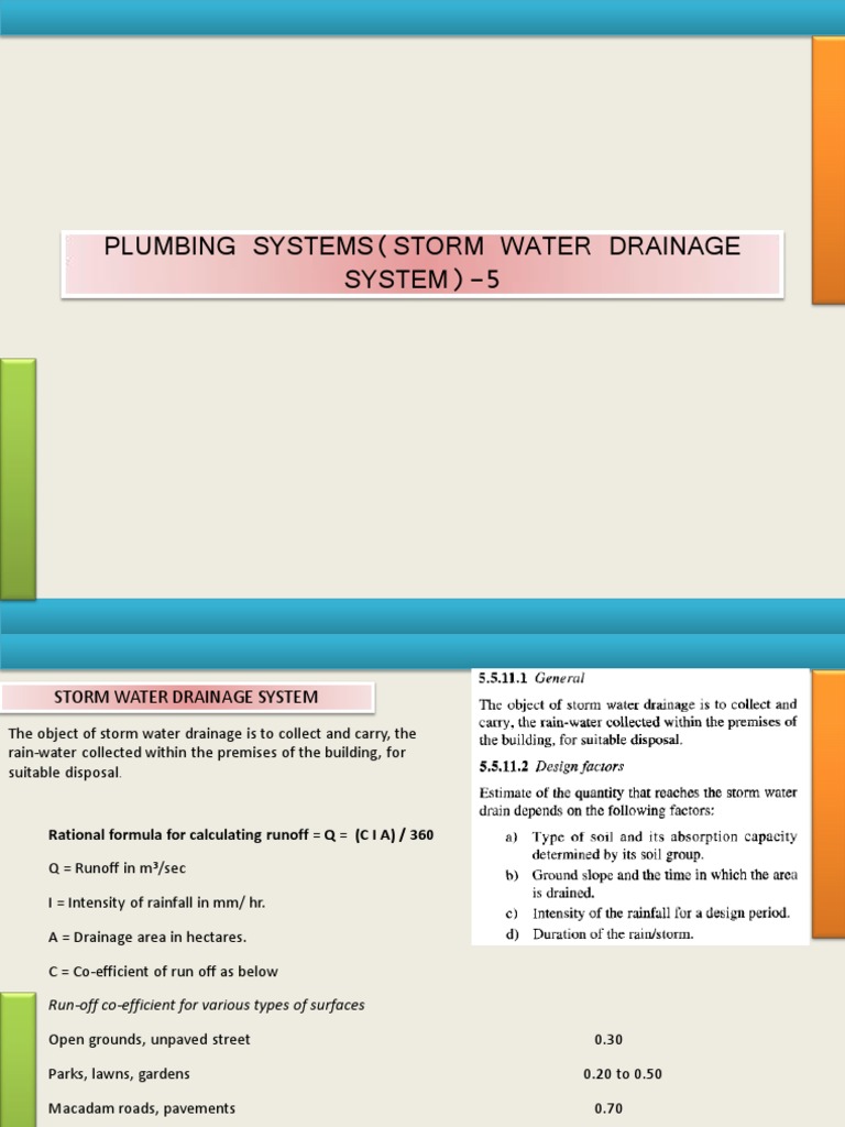 Plumbing Systems 5-Storm Water Drainage System | PDF | Surface Runoff ...