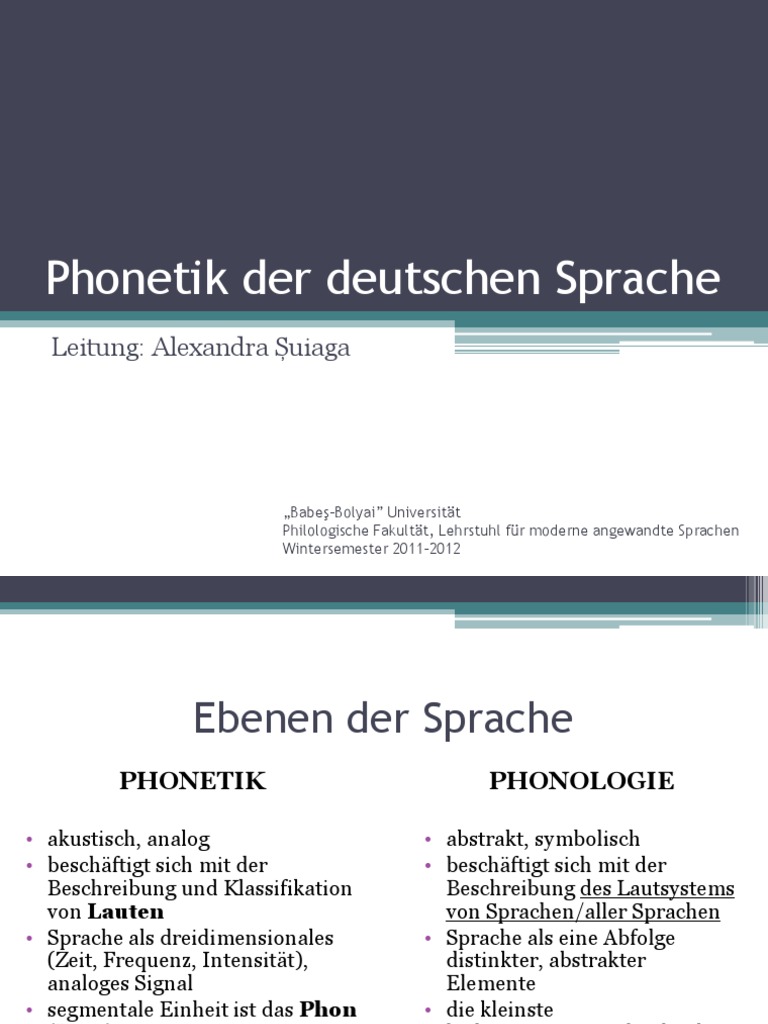 Phonetik Der Deutschen Sprache
