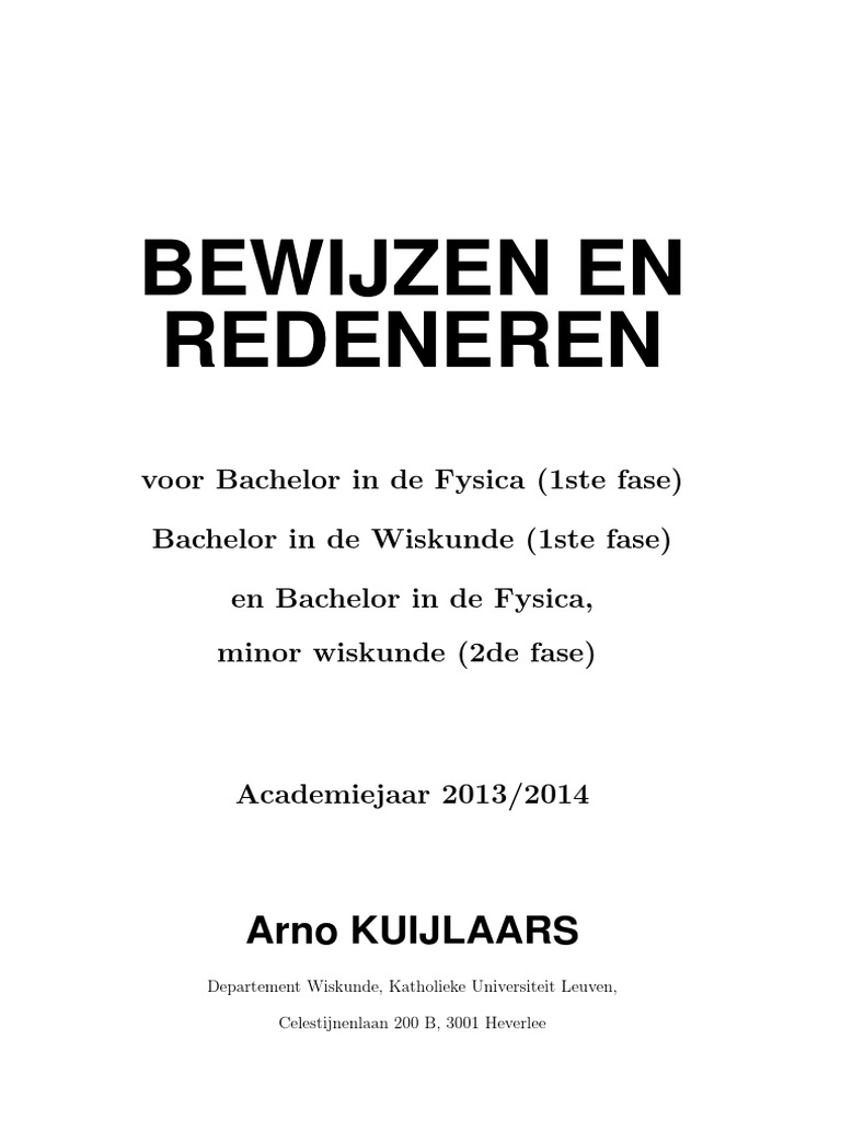 Bewijzen en Redeneren (2013) | PDF