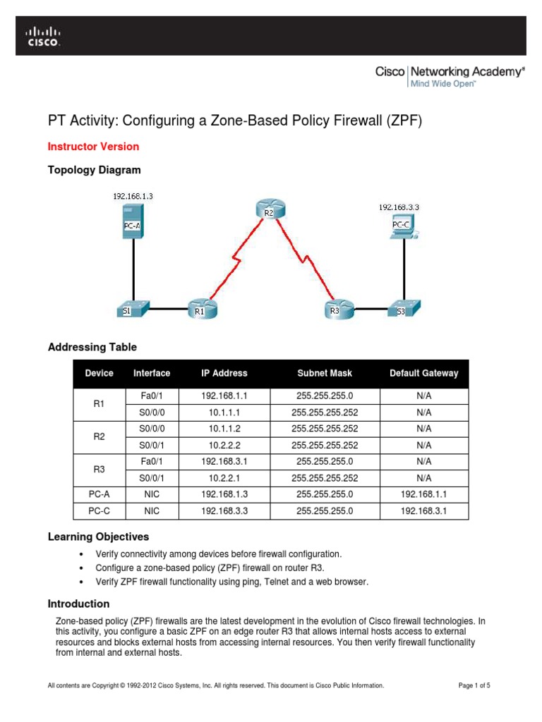 En Security Chp4 PTActC Zone Based Policy Firewall Instructor PDF | PDF | Firewall (Computing ...