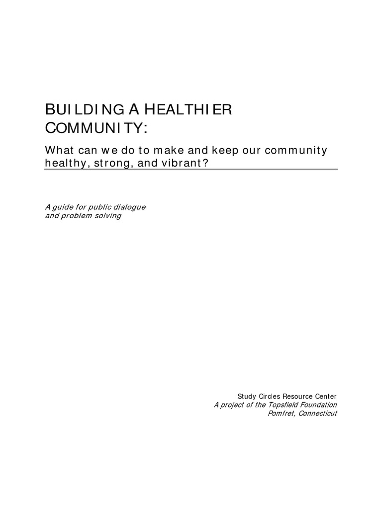 Building A Healthier Community | PDF | Community | Brainstorming