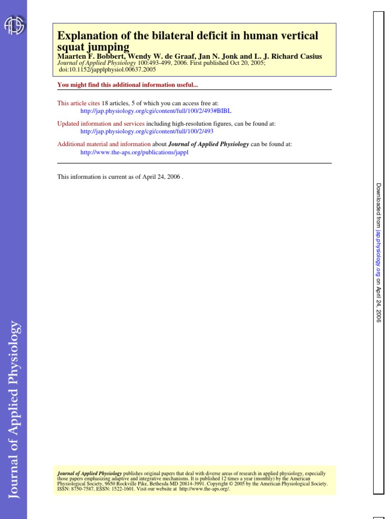 Bobbert Et Al., 2006 SJ - Explanation of The Bilateral Deficit in Human ...