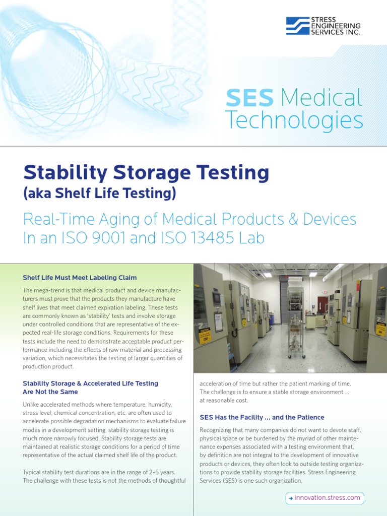 SES - Stability Storage Testing | PDF | Shelf Life | Iso 9000