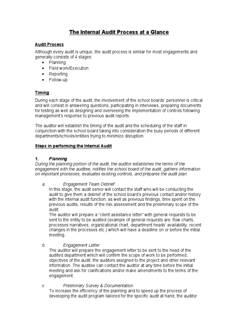 The Internal Audit Process at A Glance | PDF | Internal Audit | Auditor ...