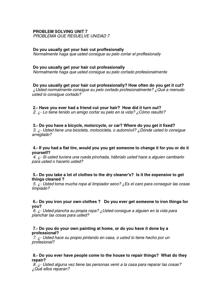 Problem Solving Unit 7 | PDF