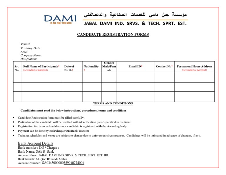 Candidate Registration Form Instructions | PDF