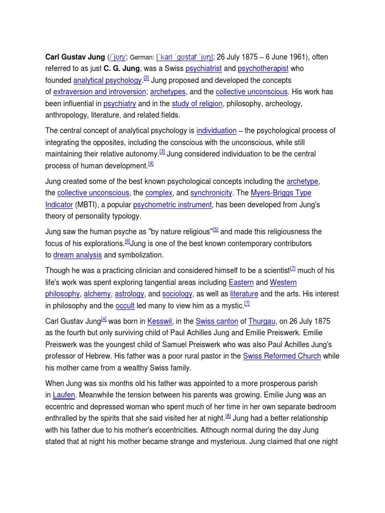 Carl Gustav Jung Pdf Carl Jung Sigmund Freud