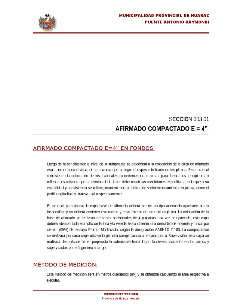 Afirmado Compactado | PDF