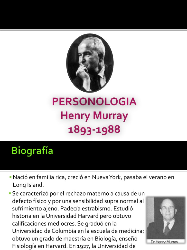 Henry Murray | PDF | Carné de identidad | Sicología