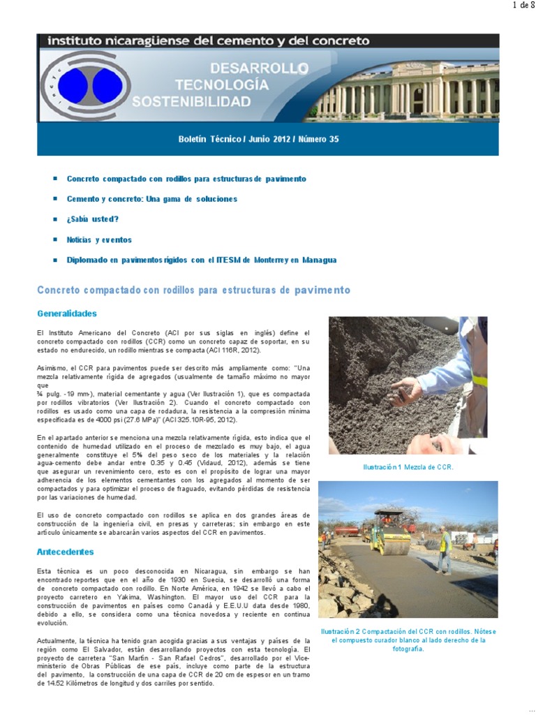 Concreto Compactado Con Rodillos | Descargar gratis PDF | Hormigón ...