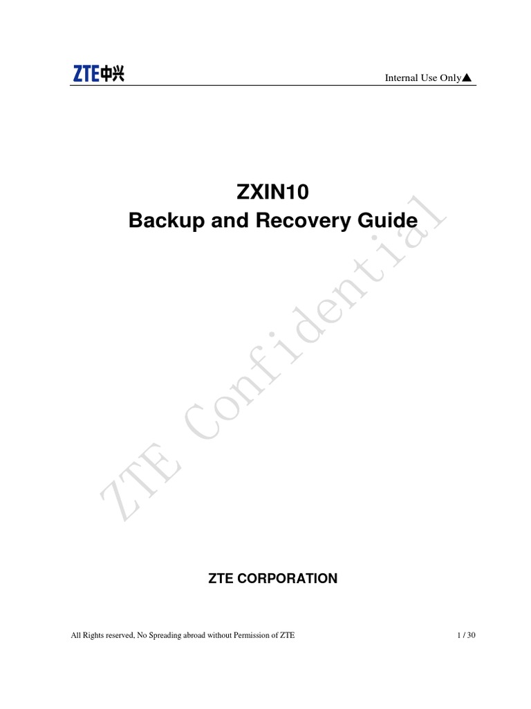 ZXIN10 Backup and Recovery Guide 5 | PDF | Operating System | Backup