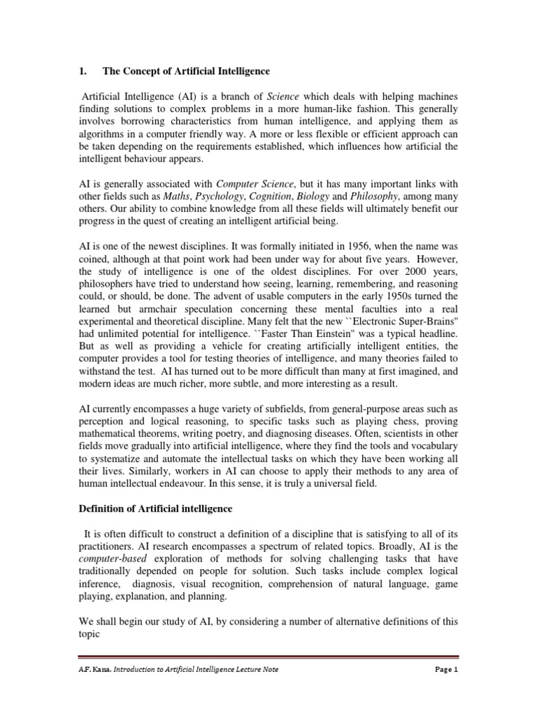 Artificial Intelligence PDF | PDF | Knowledge Representation And ...