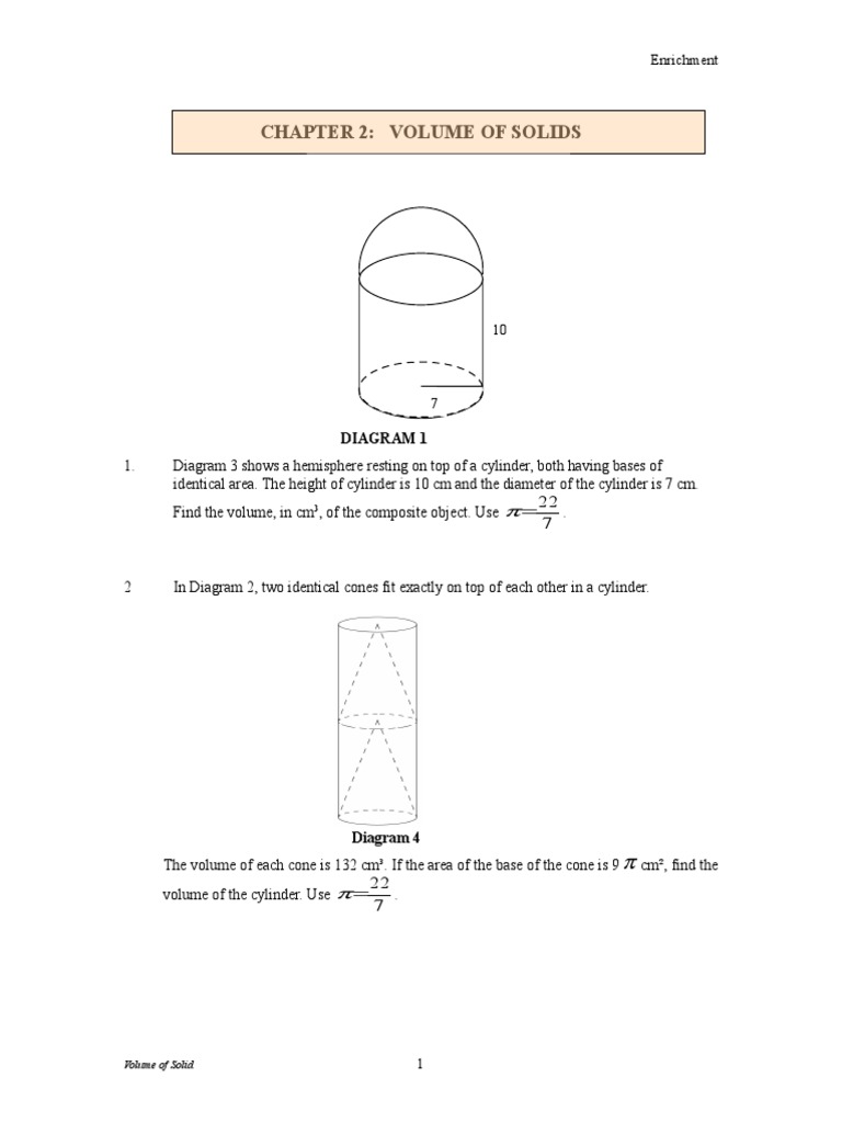 Volume Calculations of Composite Solids | PDF | Volume | Geometric Objects
