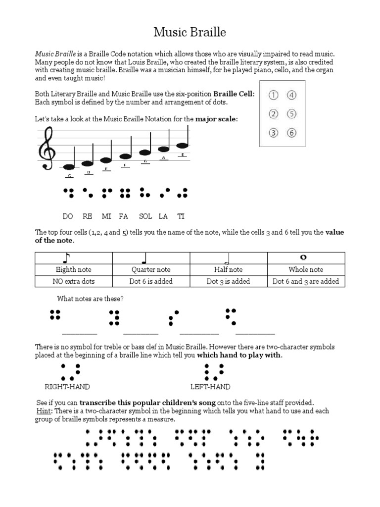 Braille Handout | PDF | Art