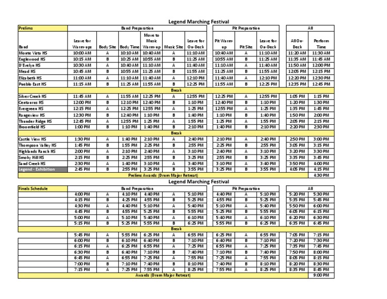 2013 LMF Schedule | PDF