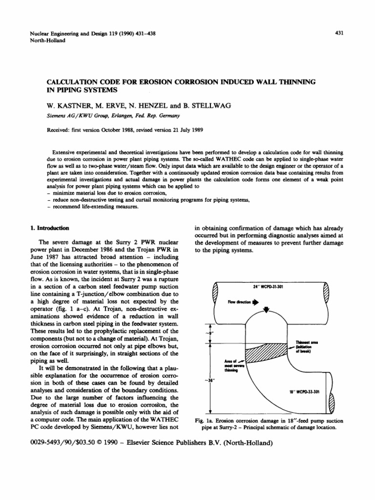 Calculation Code For Erosion Corrosion Induced Wall Thinning PDF | PDF ...