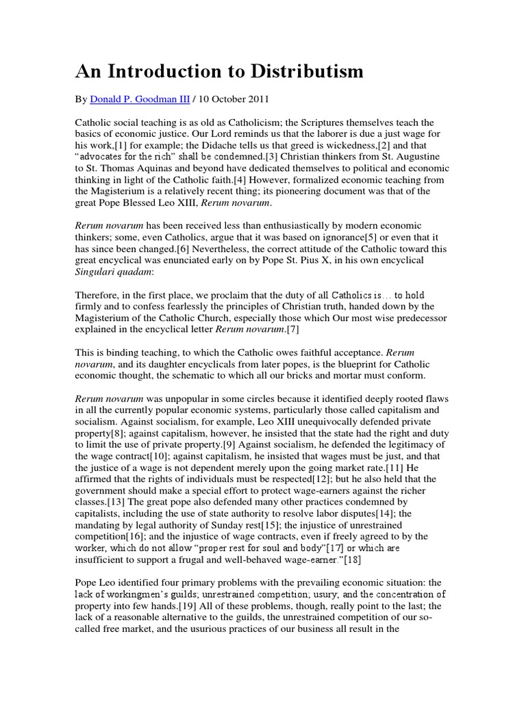 An Introduction To Distributism | PDF