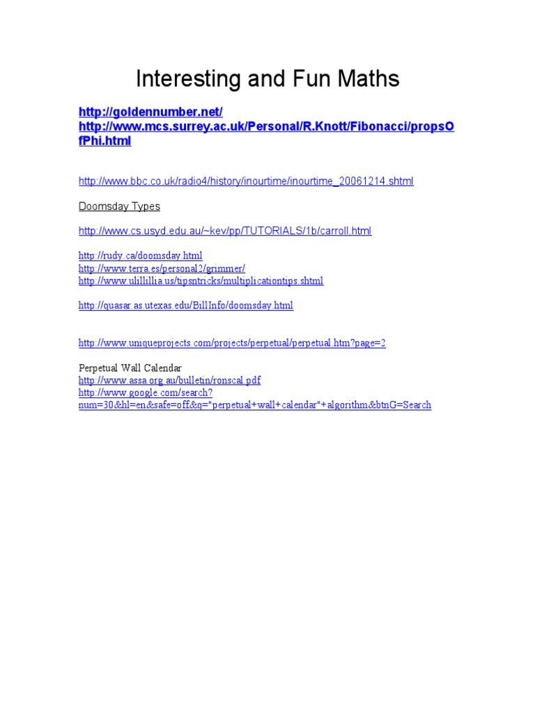 Interesting and Fun Maths | PDF