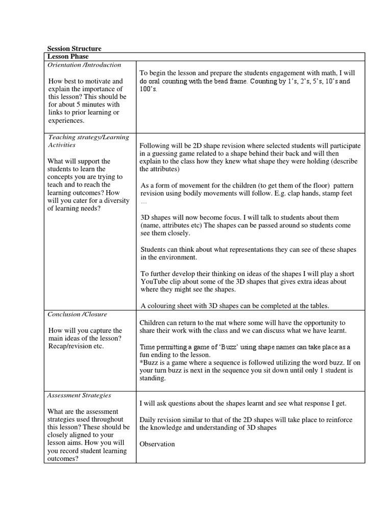 Session Structure | PDF | Language Arts & Discipline | Self-Improvement