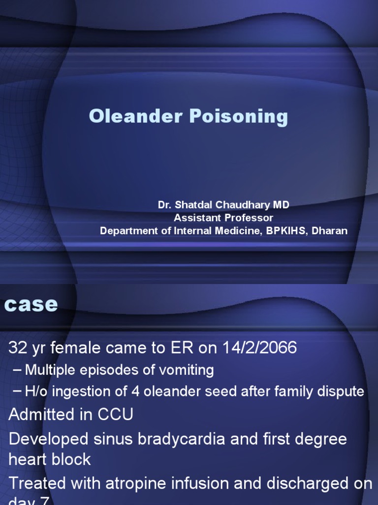 Oleander Poisoning: Symptoms and Treatment | PDF | Heart | Clinical ...