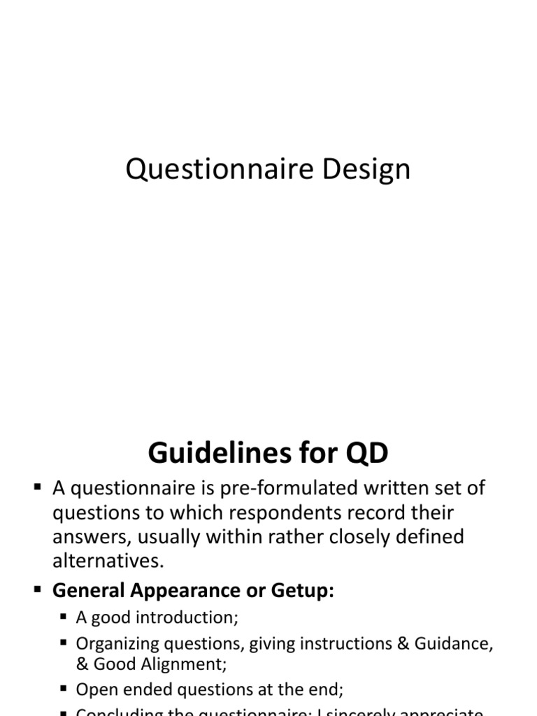 Chapter 15 Questionnaire Design | PDF | Questionnaire | Survey Methodology