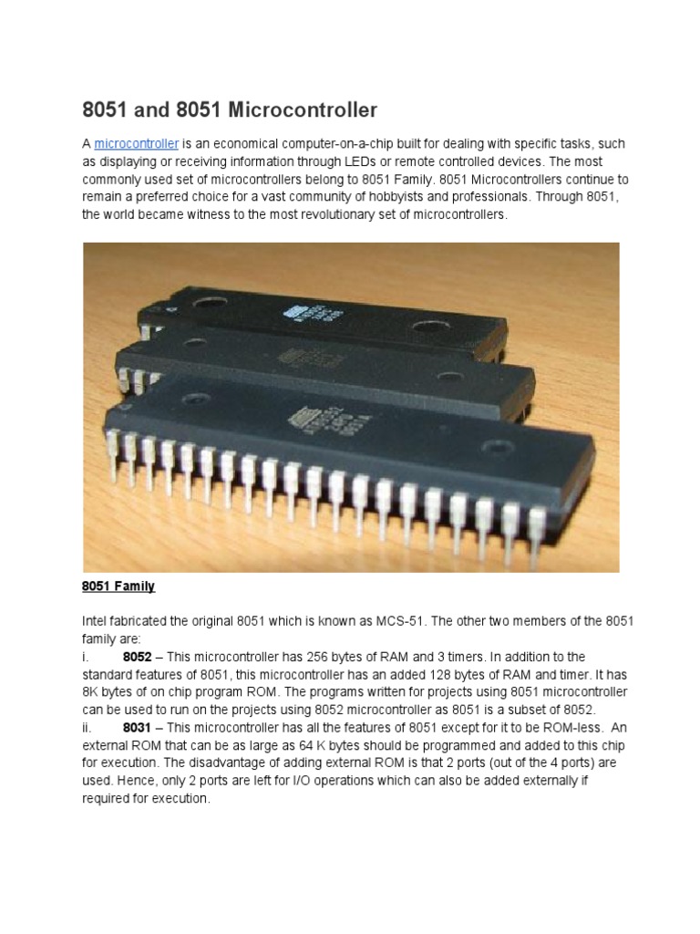 8051 Microcontroller | PDF | Microcontroller | Computer Engineering 8051 Microcontroller | PDF | Microcontroller | Computer Engineering