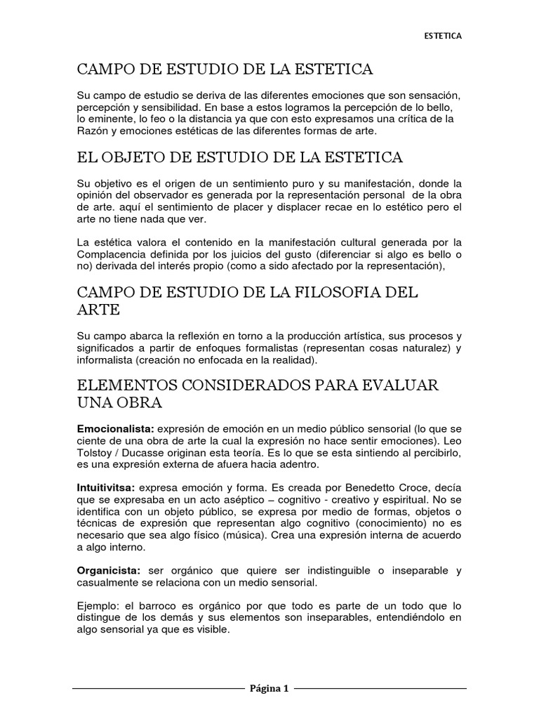 Ensayo Estetica | Estética | Belleza