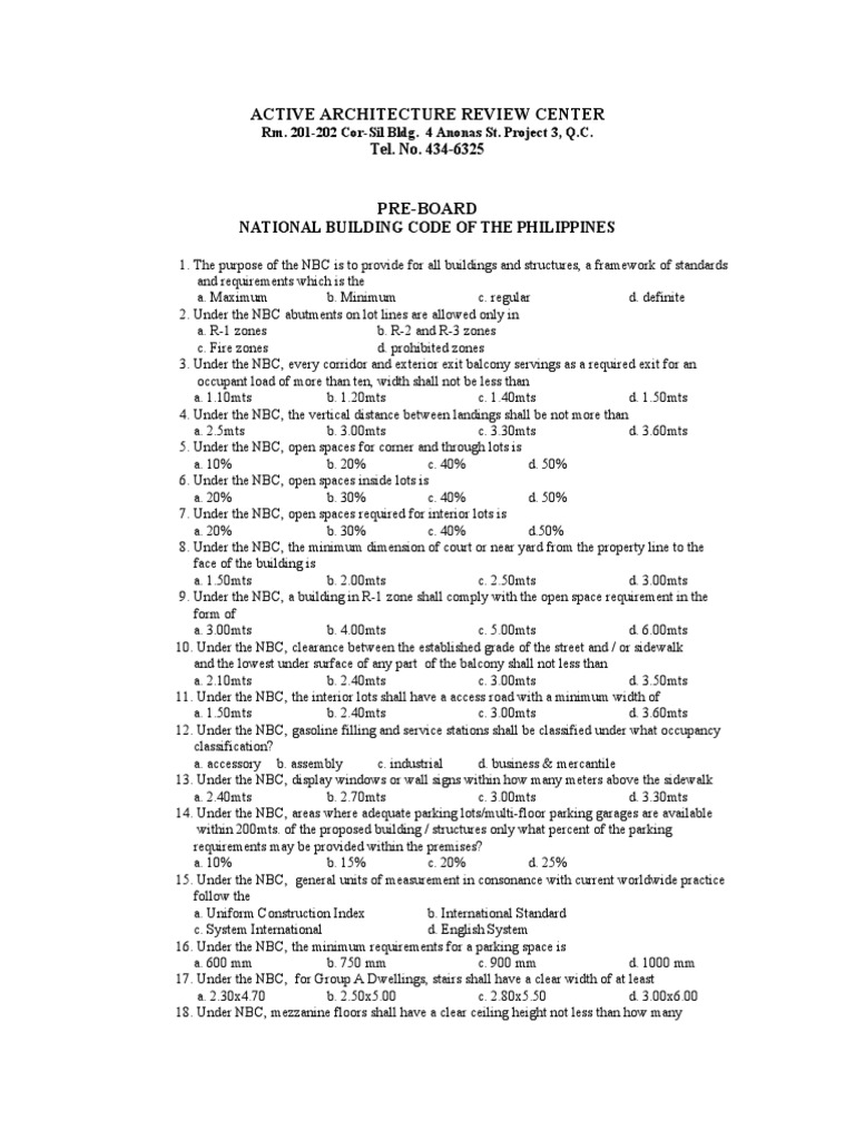 National Building Code of The Philippines | PDF | Land Lot | Street