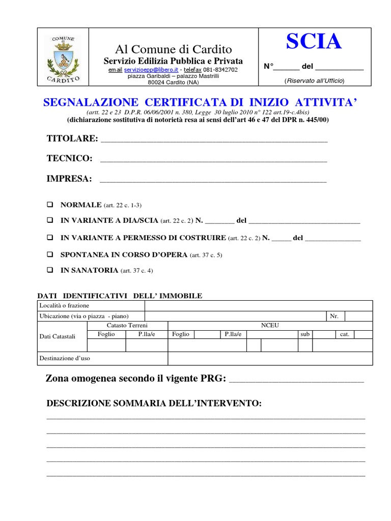 modello_scia Comune di Cardito