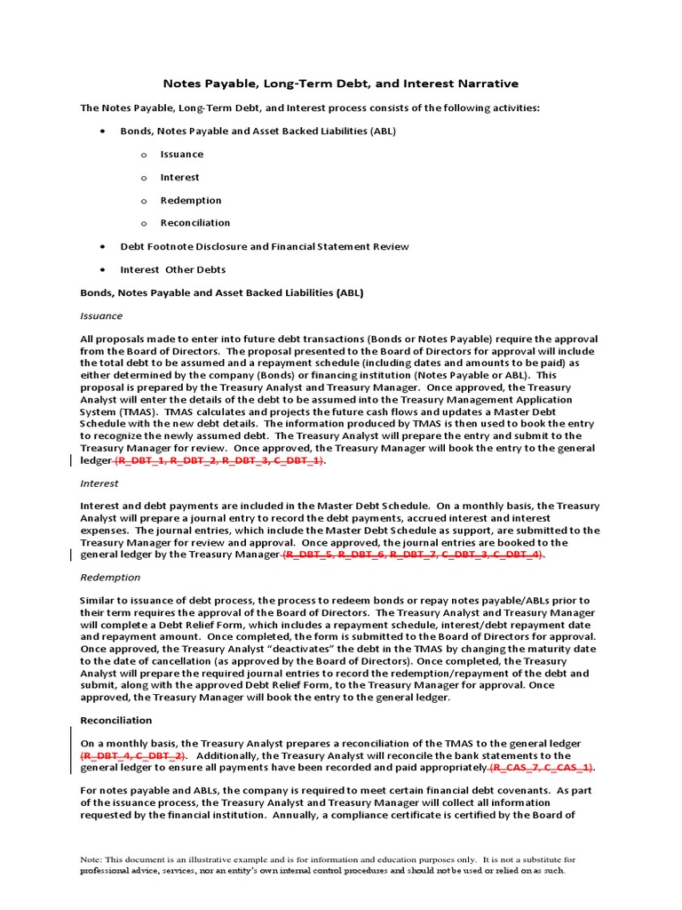 Notes Payable, Long-Term Debt, and Interest Narrative | PDF | Debt ...