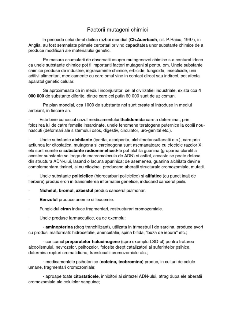 Factori Mutageni Chimici | PDF