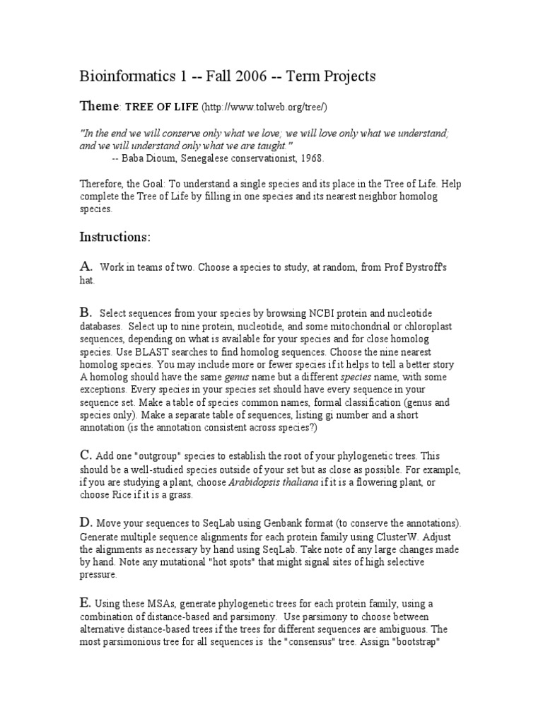 Tree of Life | PDF | Phylogenetic Tree | Blast