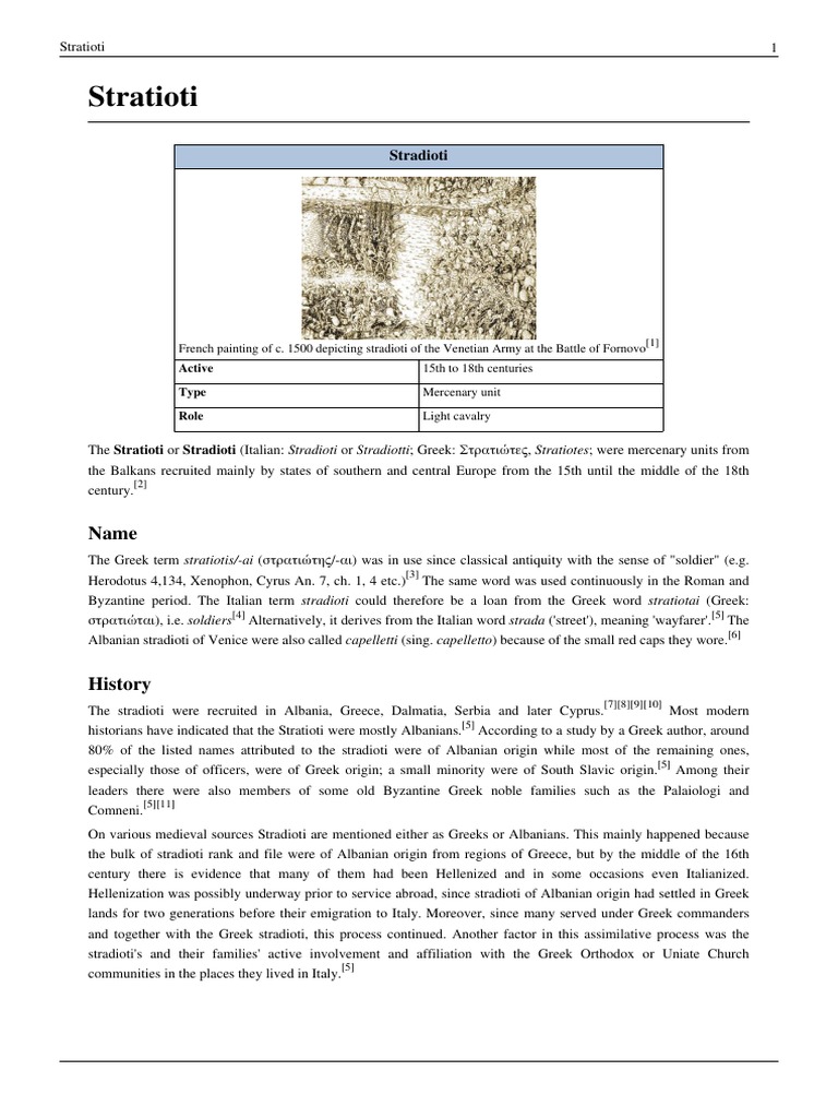 Stratioti | PDF | Military | Armed Conflict