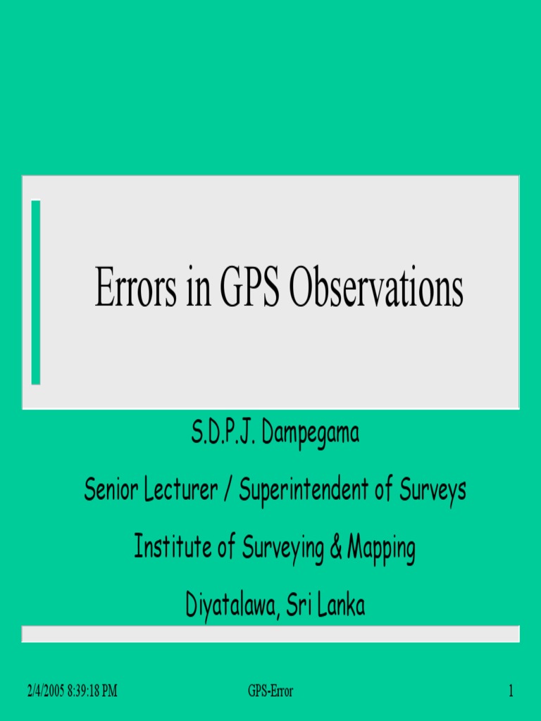 Gps Errors (P) | PDF | Global Positioning System | Doppler Effect