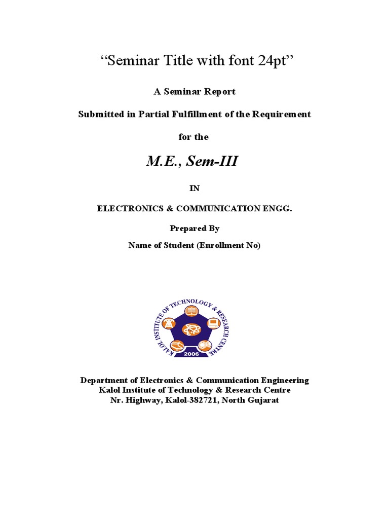 Seminar Report Template for ME Students | PDF