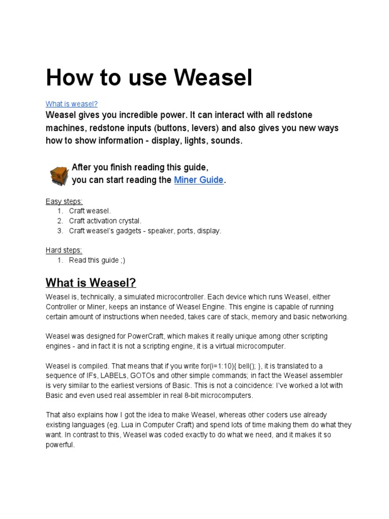 How To Use Weasel Controllers | PDF | Control Flow | Variable (Computer ...