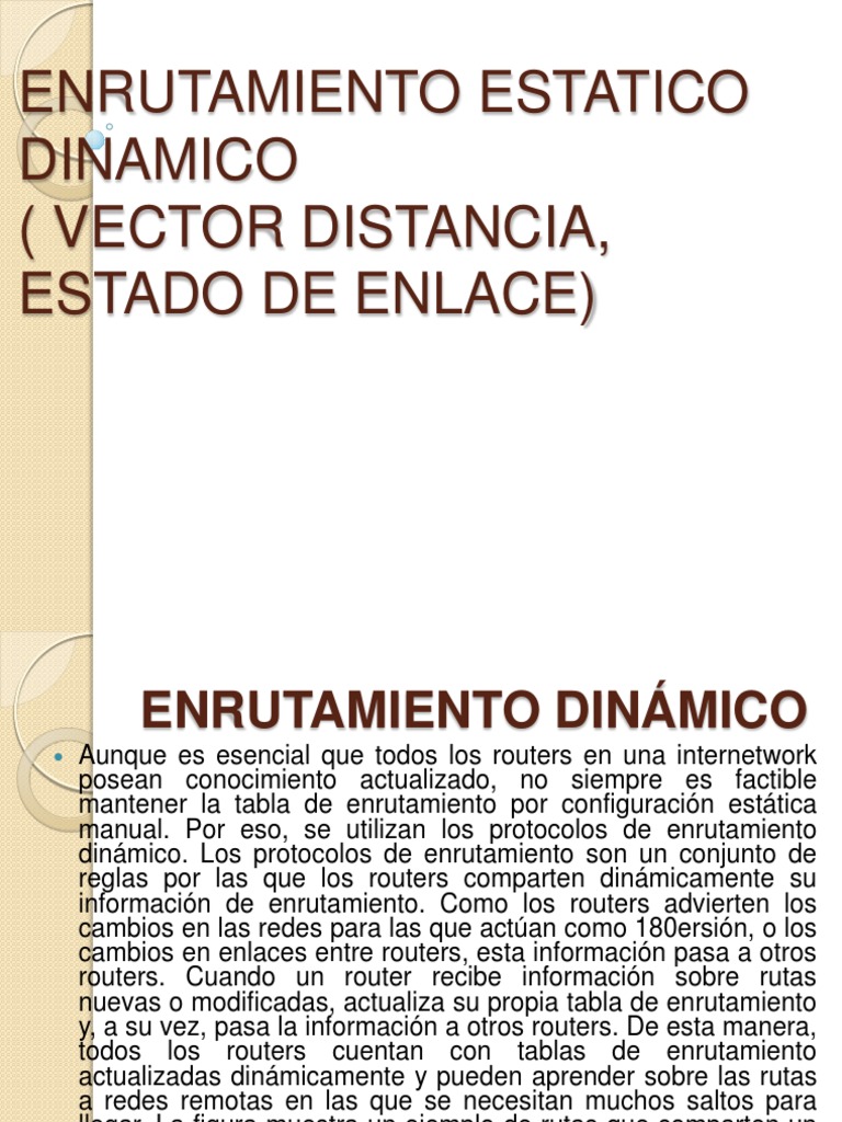 Enrutamiento Estatico Dinamico | PDF | Enrutador (Computación) | Enrutamiento