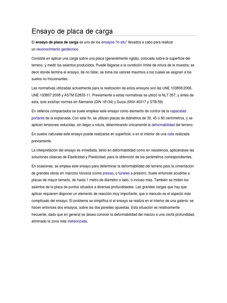 Ensayo de Placa de Carga | PDF