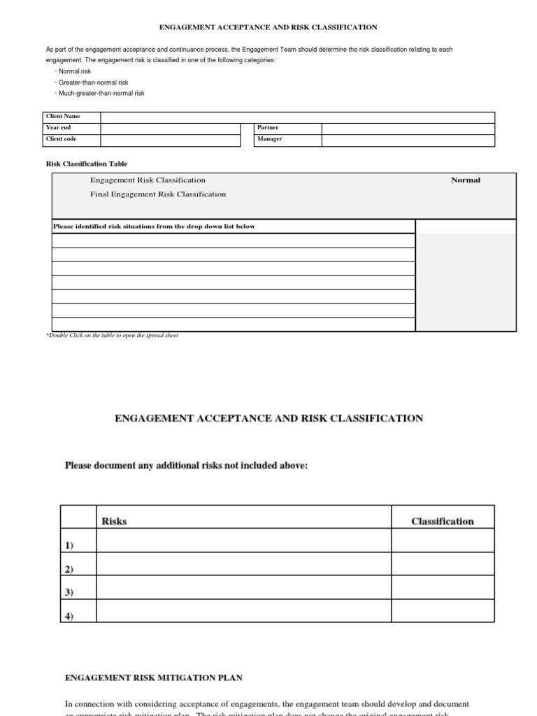 Audit Engagement Acceptance and Risk Classification | PDF