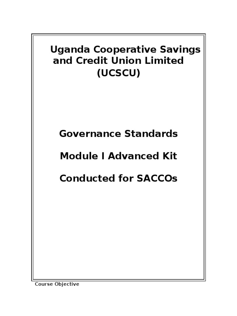 Governance Standards For SACCOs | PDF | Internal Audit | Risk Management