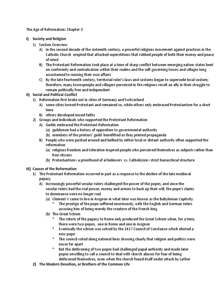AP Euro Outline Chapter 11 | Download Free PDF | Henry Viii Of England ...