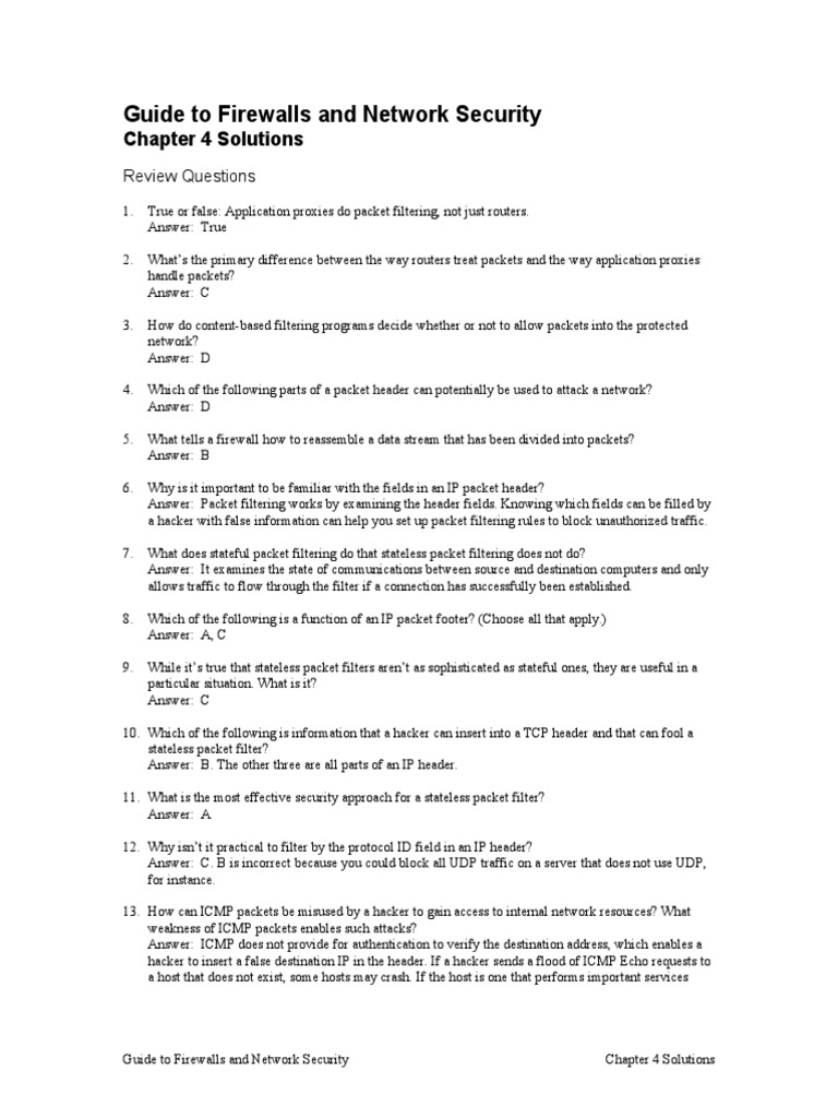 Chap04 Review 1 | PDF | Firewall (Computing) | Port (Computer Networking)