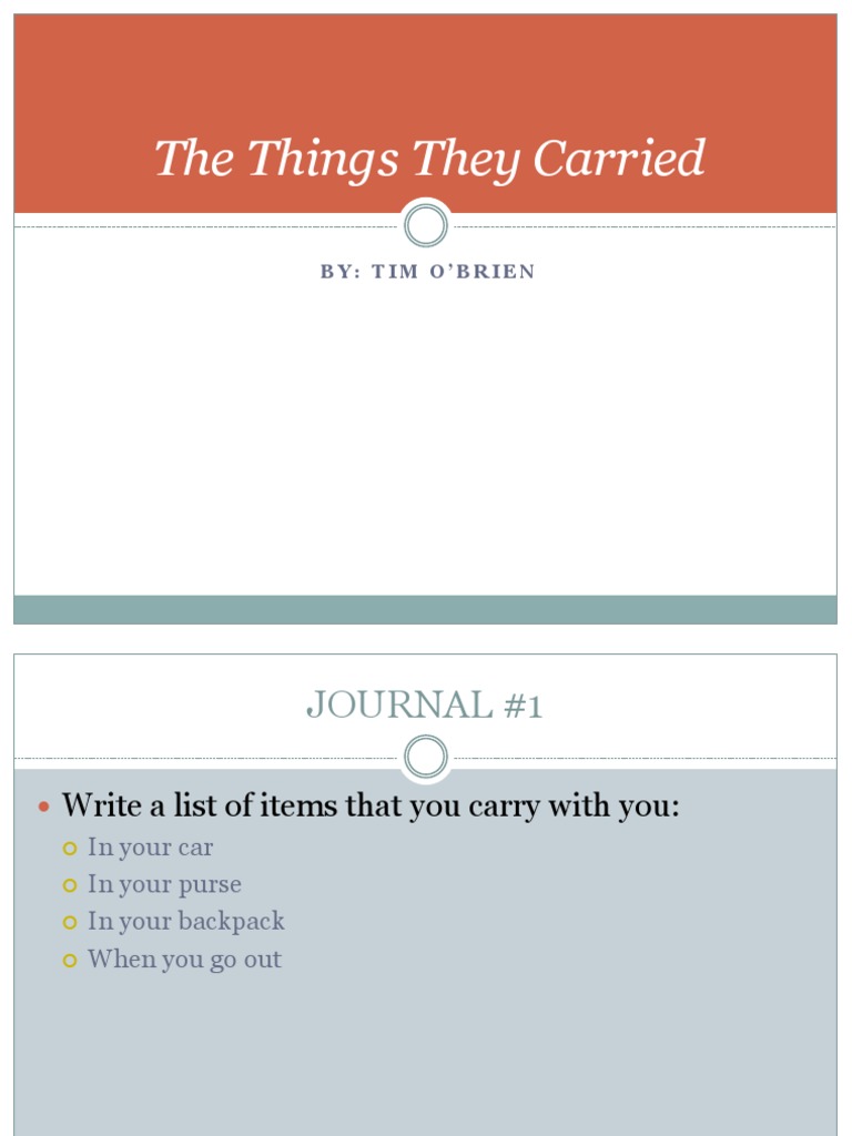 The Things They Carried | PDF | Narration | Essays