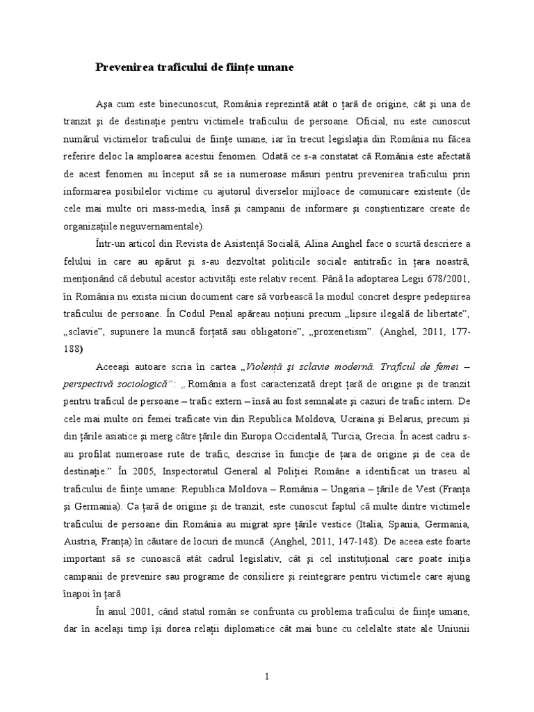 Trafic de Persoane | PDF