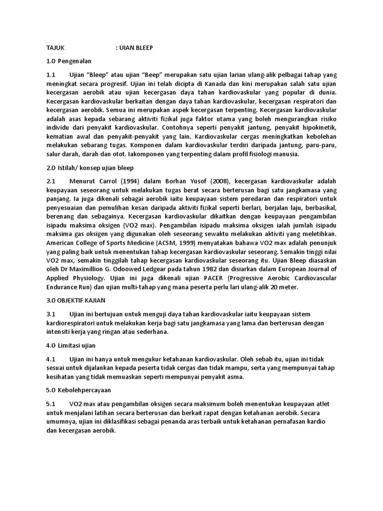 Bleep Test | PDF