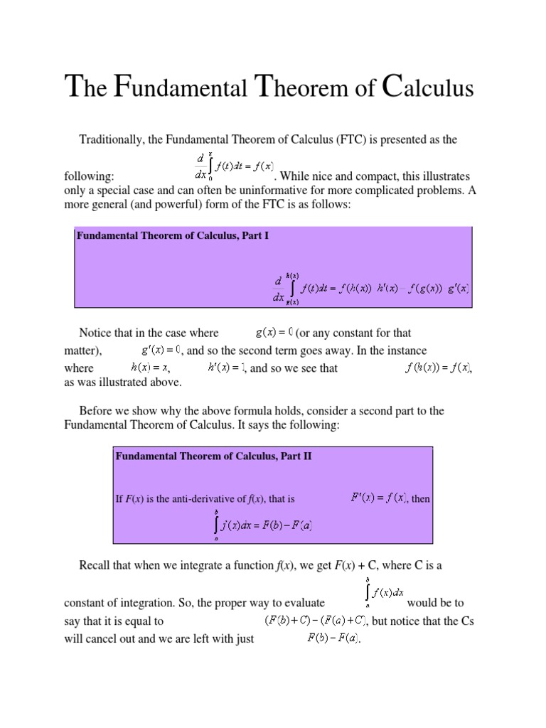 Understanding the Fundamental Theorem of Calculus | PDF | Teaching ...