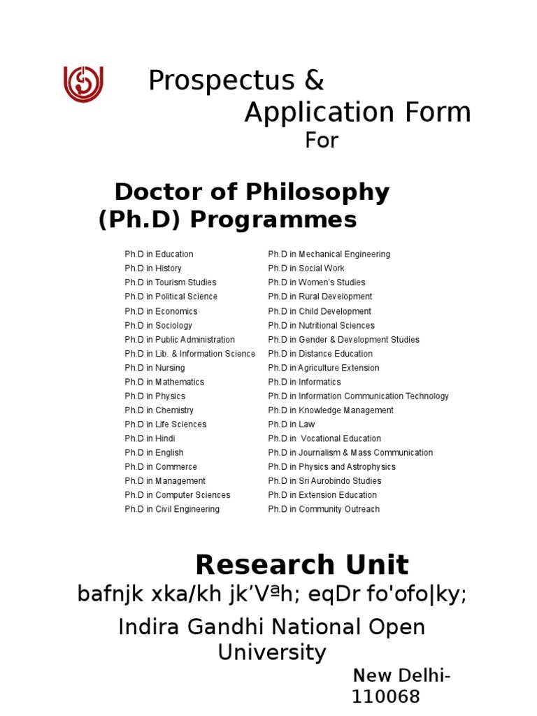 PHD Prospectus | PDF | Doctor Of Philosophy | Thesis