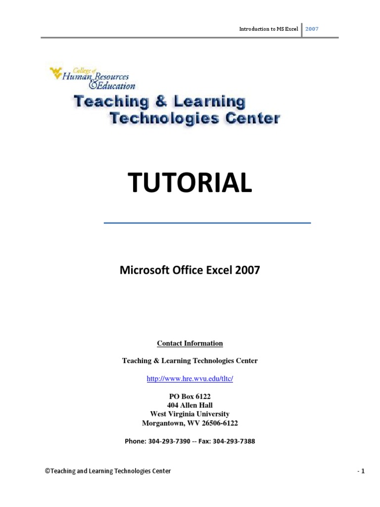 Excel Tutorial | PDF