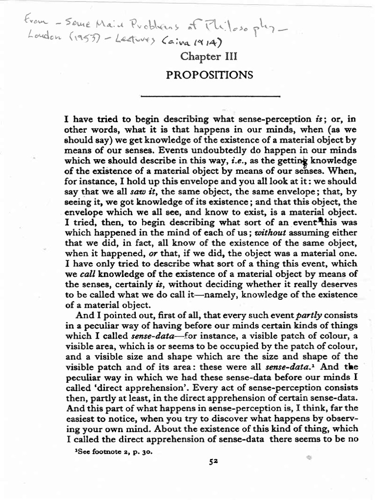 Moore On Propositions | PDF | Proposition | Argument